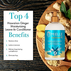 Mielle Organics Moisture Rx Hawaiian Ginger Moisturizing Leave-In Conditioner, 12 Ounces