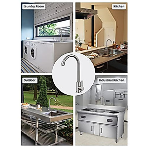 Cold Water Only Faucet SUS304 Stainless Steel Faucet for Kitchen Sink