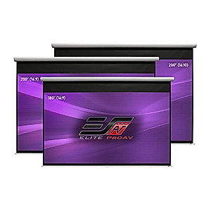 Elite Screens Manual Grande 2 Series, 180" Diag. 16:9, Manual Pull-Down Projection Screen, Office/Home/Movie Theater/Presentation, M180XWH2-G