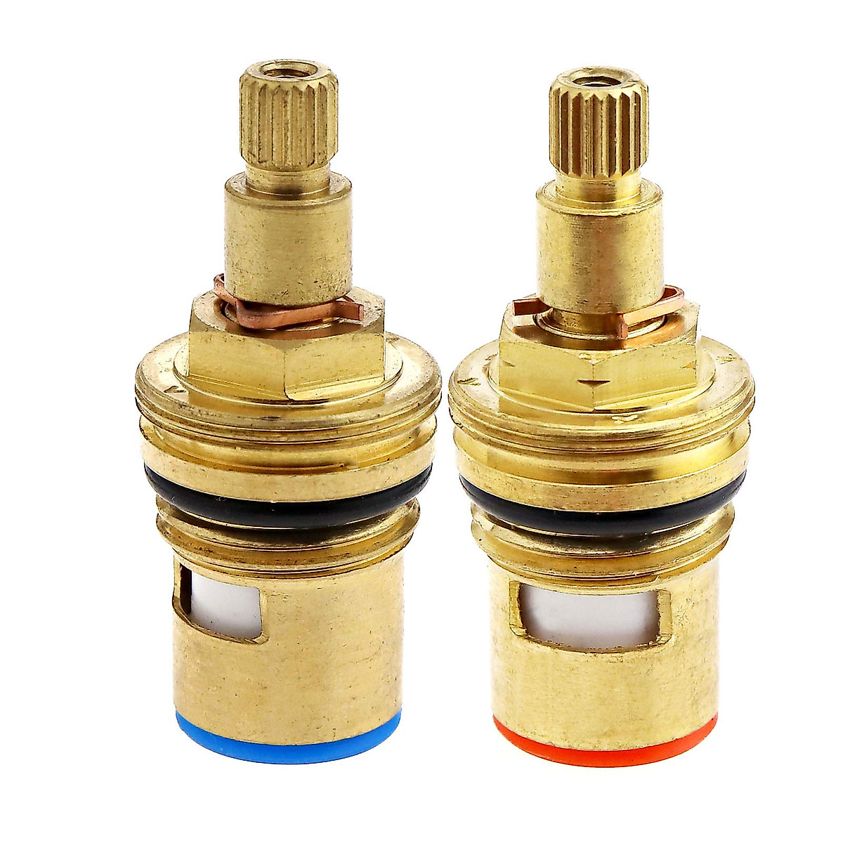 Micro Traders Replacement Tap Valves Brass Ceramic Disc Insert Gland Cartridge Cold/Hot Water 1/4 Quarter Turn 20 Teeth G 1/2Inch