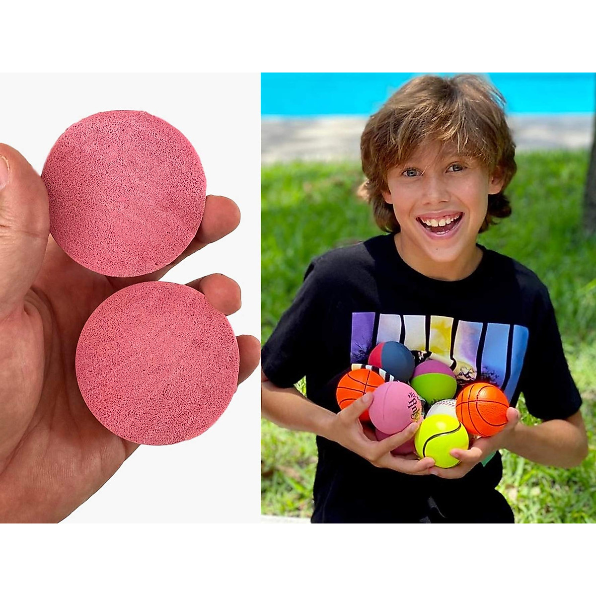 JA-RU High-Bounce Pinky Ball (4 Pack) Small Bouncy Rubber Balls for Kids. Stress Handball. Indoor & Outdoor Sport Games. Therapy Classroom Playground Toys. Throwing & Juggling. 976-4A