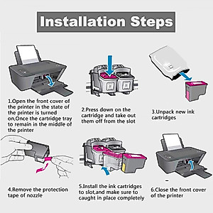 SanSeCai Remanufactured for HP 62 XL Ink Cartridge Black and Color for HP62 XL Replacement Ink Cartridges for HP Envy 5540 5541 5640 5642 7640 7643 Officejet 200 250 258 5740 5741 8040 Printers