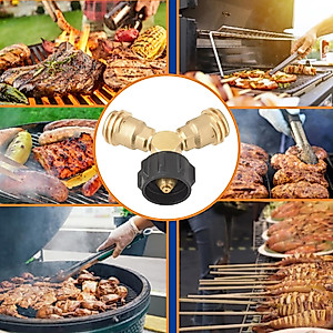 Flame King Propane Tank Y Splitter Adapter with Valves, 2-Way LP Gas Connector for 20lb Propane Tank Cylinders, Works with BBQ Grills, Camping Stoves, Gas Burners, Heaters