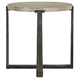 Signature Design by Ashley Dalenville Industrial Round End Table, Gray
