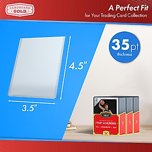 Cardboard Gold - 35pt Top Loaders for Cards - 1000 Count - Premium 3x4 Inch Trading Card Toploaders - Protect Your Baseball and Sports Cards with These Crystal Clear Hard Plastic Sleeves Protectors