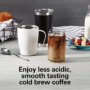 Hamilton Beach Cold Brew Iced Coffee Maker and Tea Infuser 1.7 L (57.5 oz.), Glass Pitcher with Removable Stainless Steel Filter