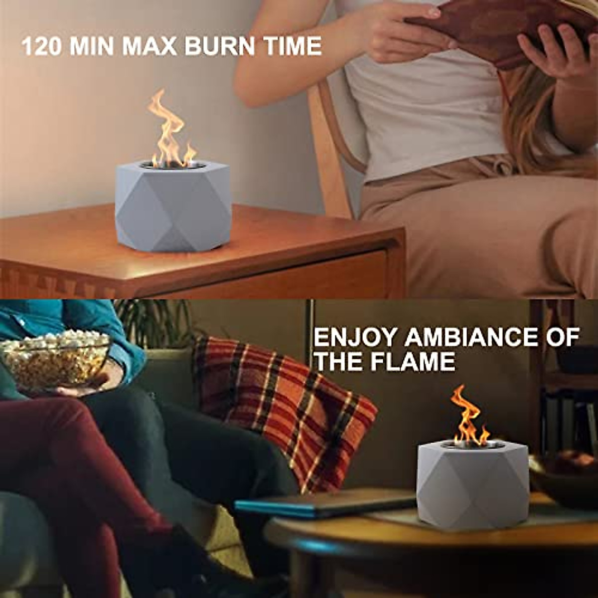 Tabletop Fire Pit, Table Top Fire Pit Bowl, Home Smores Maker, Alcohol Fireplace for Table & Festival Decor, Indoor & Outdoor Use