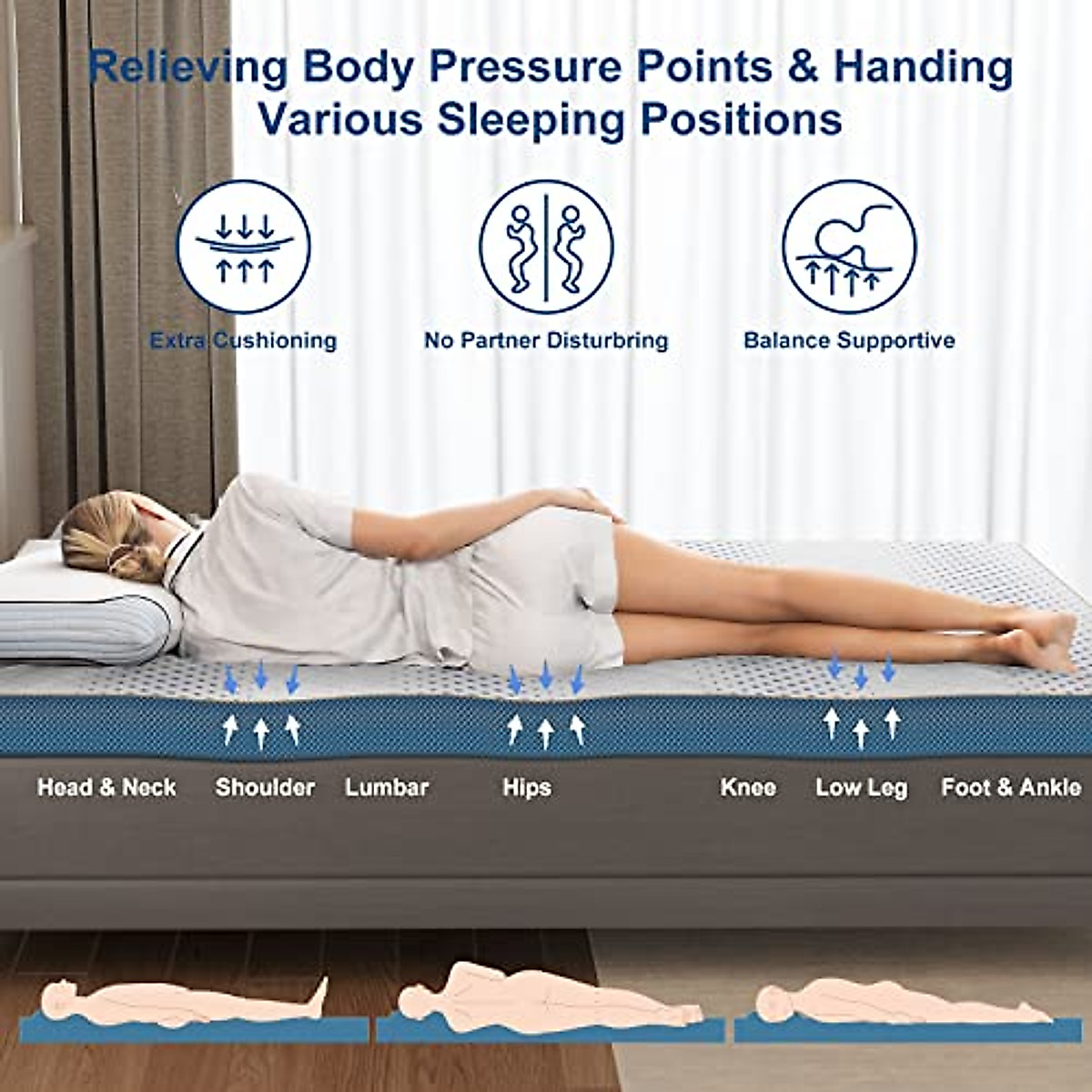 Maxzzz 3 Inch Mattress Topper Full Size Memory Foam Gel Infused Toppers, High Density Firm Mattress Pad with Removable Soft Cover, Certipur-Us & Oeko-Tex Certified