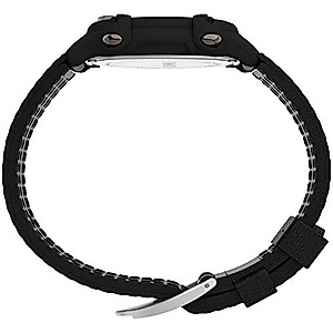 Timex Men's Expedition Digital CAT 39mm Watch – Black Case with Black Fabric & Leather Strap