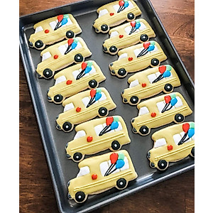 School Bus Cookie Cutter, 4.5" Made in USA by Ann Clark