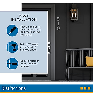 Distinctions by Hillman 843325 4-Inch Brushed Nickel Flush-Mount House Number 5, 1 Count (Pack of 1)