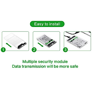 01 Transparent SSD Enclosure, Computer Accessories Plug and Play Transparent SSD Case for Hard Drive for Laptop SSD Solid State Drive