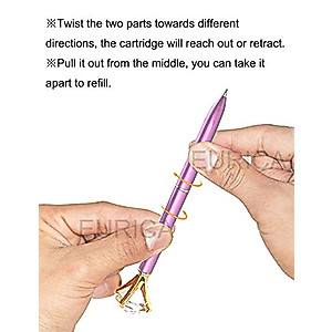 Diamond Pens Pack of 16 Cute Ballpoint Pens Diamond Pen Office Supplies Décor Gifts for Women Bridesmaid Coworkers Rose Gold Cool Fun Fancy Novelty  Crystal Metal School Desk Accessories Black Ink