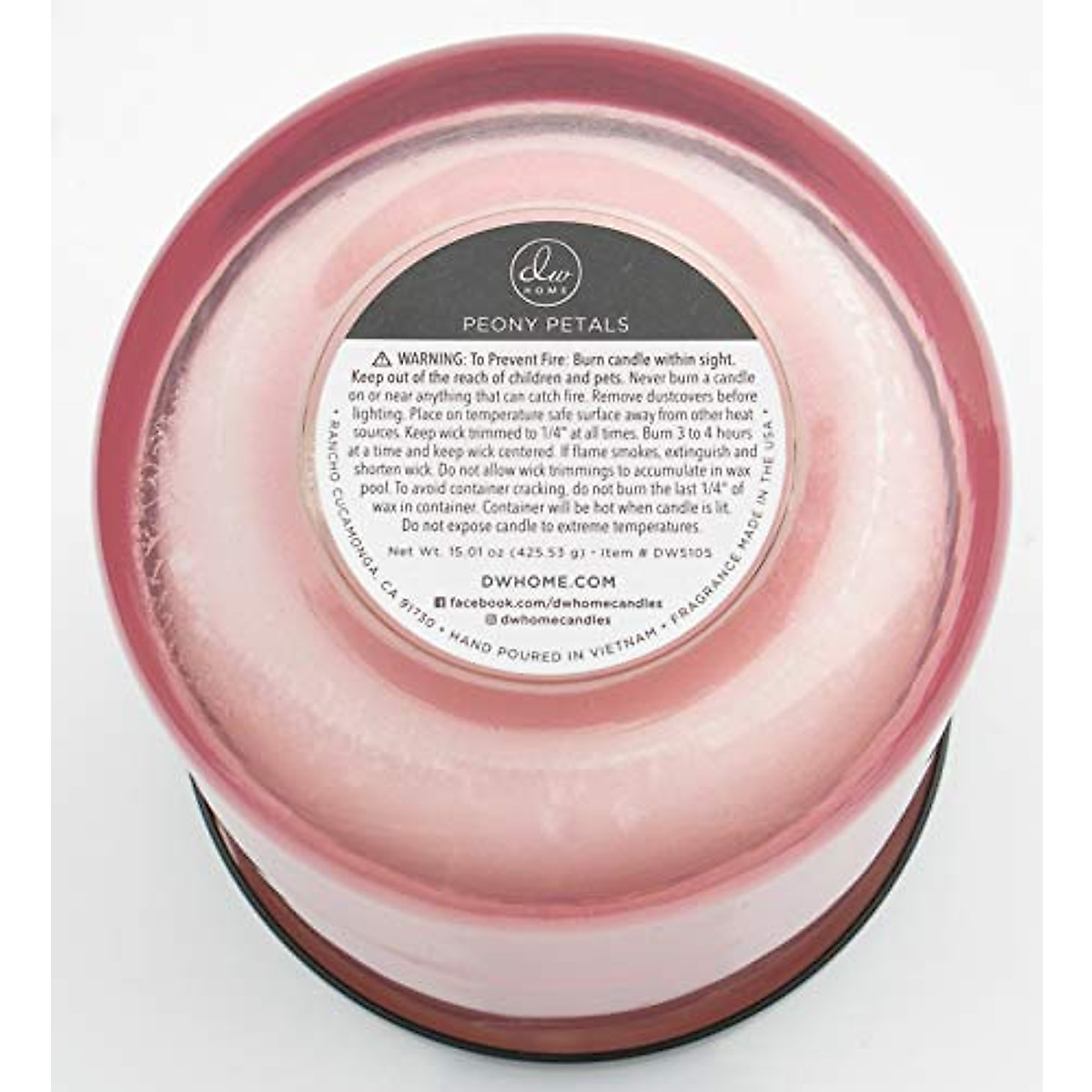 DW Home Large Double Wick Candle, Peony Petals