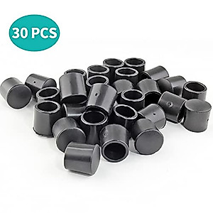 Zorveiio 30 Pcs Black Door Stop Bumper Tips, 0.39 Inch ID Rubber Door Stopper Bumpers Door Stop Caps for Door & Wall Protection