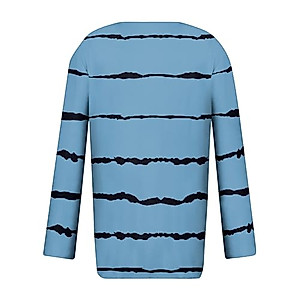 Womens Clothes Athleisure Tops for Women Light Weight Long Sleeve Shirts for Women Girls Sweatshirt Western Tops for Women T Shirts Women T Shirts for Women Custom T Shirts（3-Blue,X-Large）