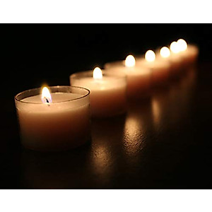 Hyoola Pure Tealight Candles - 100% Natural Candles Non Toxic - 4 Hour Vegan Tea Lights Candles in Clear Cup - 60 Pack