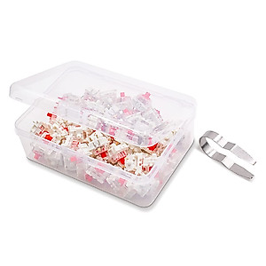 Outemu Red Switches 65-Pack, 3 Pin Key Switches - Cherry MX Equivalent DIY Replaceable Switches for Mechanical Keyboard 45gf Linear/RGB/Dustproof