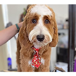 JpGdn 20PCS Christmas Small Dog Neckties Xmas Ties Bulk for Small Medium Girl Boy Puppy Doggy Kitten Bunny Rabbit Adjustable Pet Ties Grooming Costumes Accessories for Festival Holiday