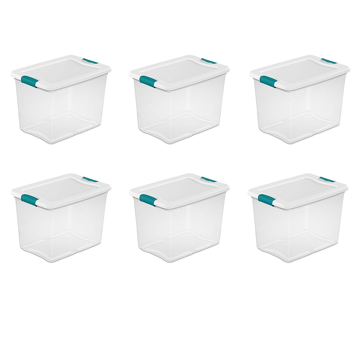 Sterilite 18 Qt and 25 Qt Stackable Storage Bins with Lids (6-Pack)