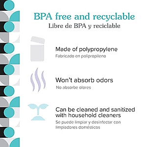 PurePail Classic Diaper Pail – White, Blocks Odors with No Added Fragrance, Holds 20% More Diapers & Generates Less Waste, No Cutting, No Canisters, Includes 1 Pail + 2 Refill Bags + 1 Charcoal Filter