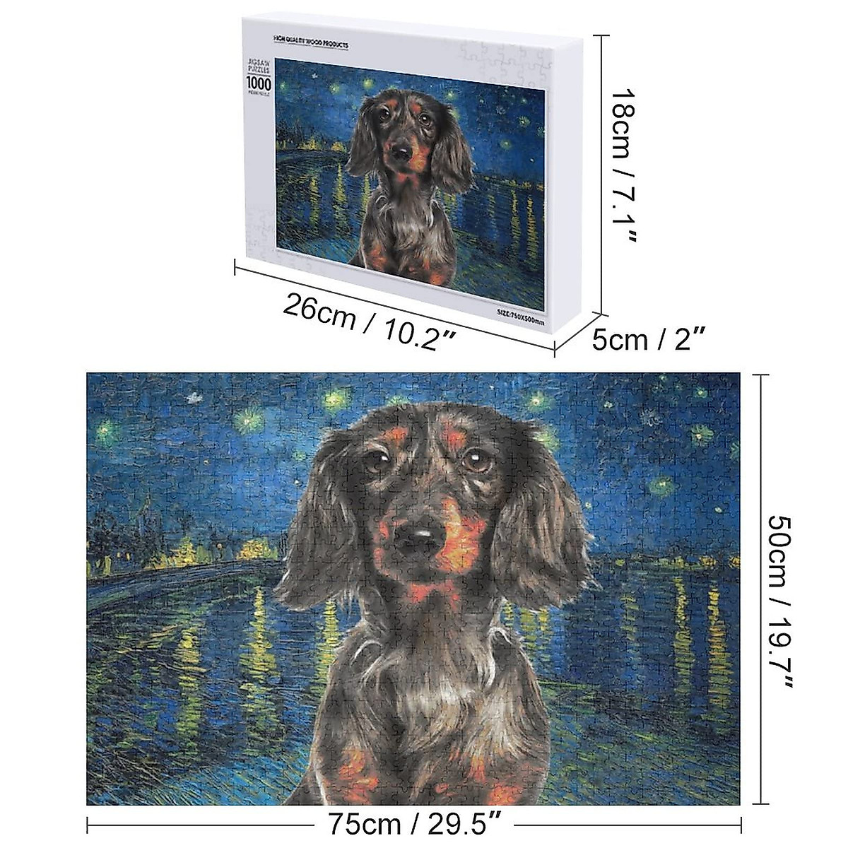 QISPIOD Dachshunds Dog Jigsaw Puzzles 1000 Pieces for Adults - Wooden Picture Puzzle - Puzzles for Youth Children Home Decor Funny Game Best Gift Preschool Toys, 29.5 x 19.6 inches(1000 pieces)