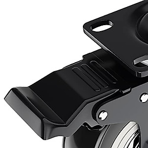 Swivel Casters Wheels 4pcs, Silent Caster for Furniture, Swivel Trolley Furniture Caster with Brakes Black, for Furniture Table Shopping Cart Trolley Workbench, 360 Degree Swivel Castors Castor Wheel