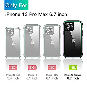 Meifigno Rainbow Series for iPhone 13 Pro Max Case, Military Grade Protection, Color Changing Aluminum Frame, Never Yellow Clear Back, Shockproof Phone Case for iPhone 13 Pro Max, Iridescent