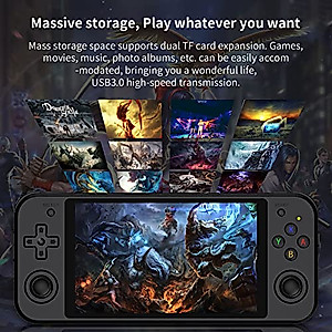 RG552 Handheld Android System Video Game Console,5.36 Inches Touch Screen, Android 7.1 OS , CPU RK3399, 16G+64 GB High Speed eMMC 5.1 Double Stereo Speaker 6400 mAh Battery, 4GB LPDDR4 RAM (Black)