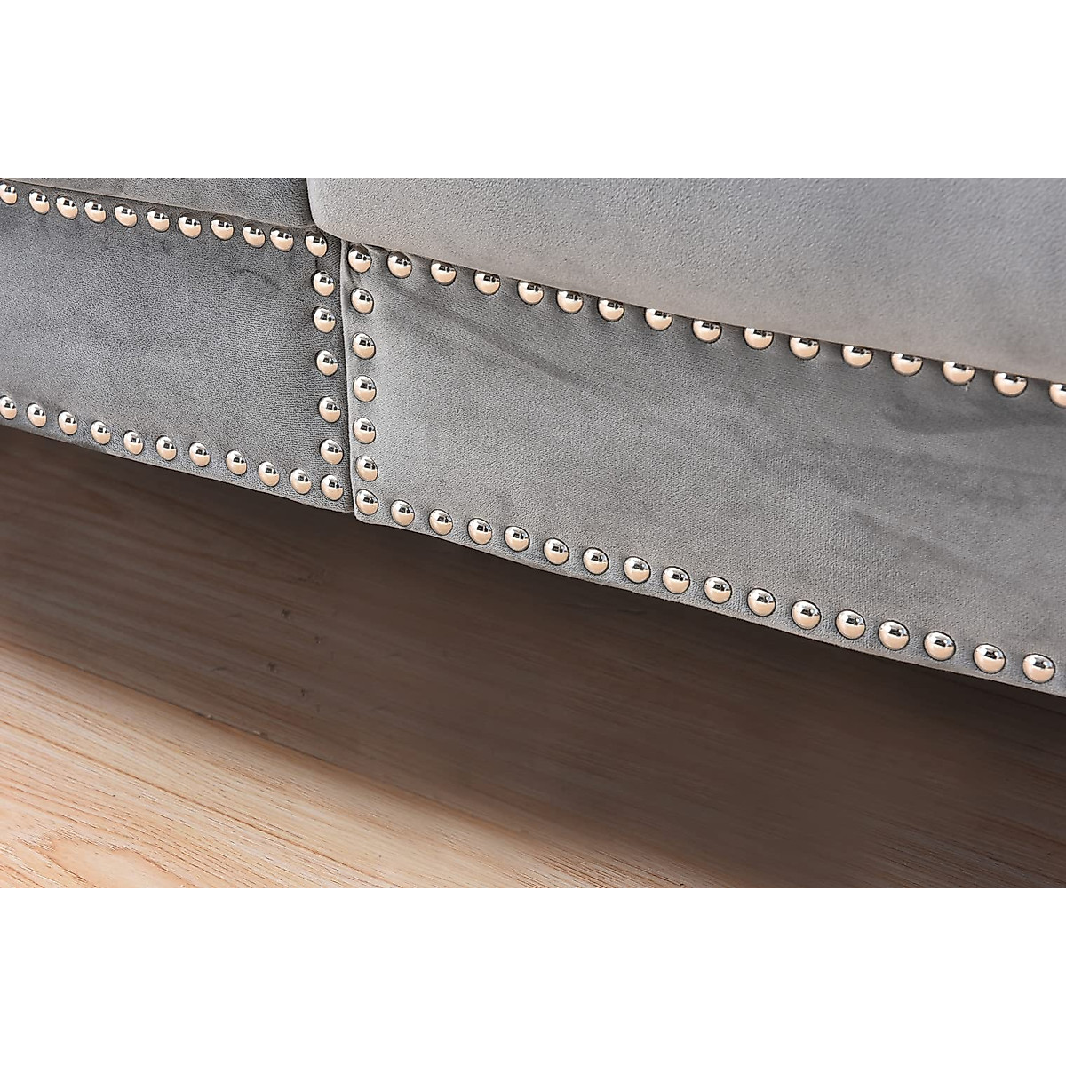 Legend Vansen Loveseat Tight Back Convertible Velvet Sofa Sleeper Living Room and Bedroom Sofabed, 85'' Wide, Grey