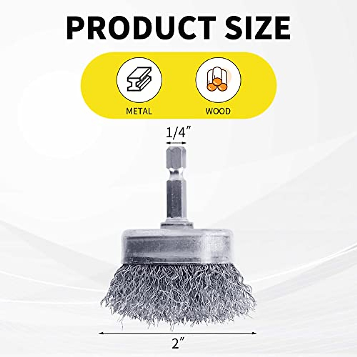 4 Pcs Wire Cup Brush Set for Drill, WENORA Wire Brush for Drill 1/4 Inch Hex Shank, 0.010 Inch Coarse Carbon Steel Drill Wire Brush, Wire Brush Drill Attachments Rust Removal