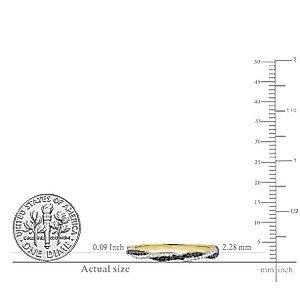 Dazzlingrock Collection 0.25 Cttw Round Black & White Diamond Swirl Stackable Ring for Women in 10K Solid Yellow Gold, Size 6.5