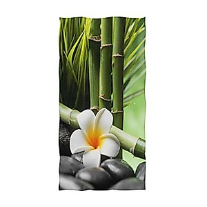 ALAZA Hipster Zen Basalt Stones Bamboo Ultra Soft Hand Towel Wash Cloths for Bath, Hotel, Gym, Spa, Beach and Exercise(16" x 30")