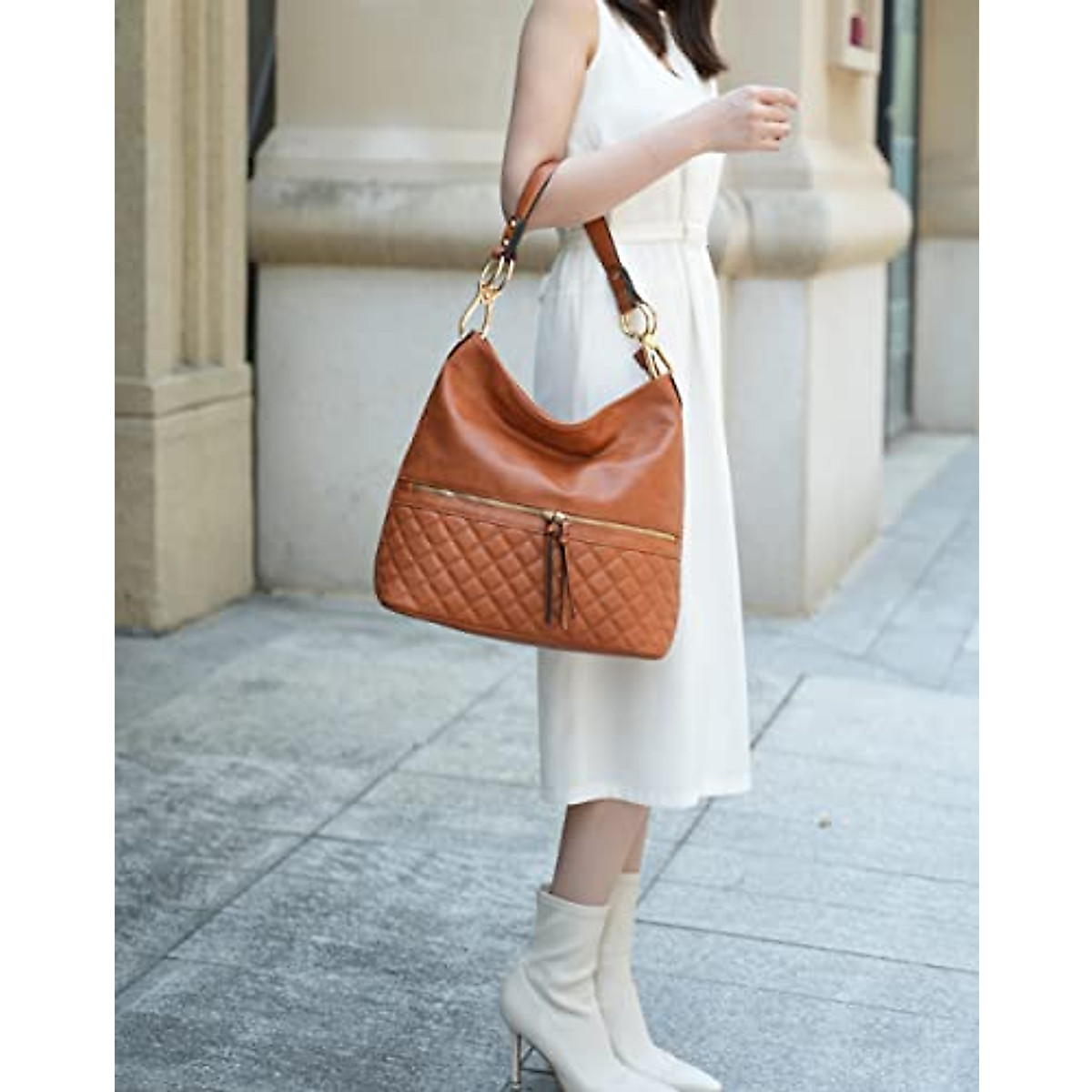 MKF Collection Shoulder Bag for Women, Vegan Leather Fashion Handbag Hobo Purse