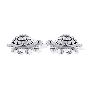Boma Jewelry Sterling Silver Cute Turtle Stud Earrings