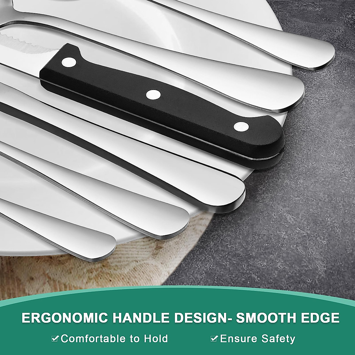 AIKWI 72-Piece Silverware Set with Steak Knives Service for 12, Stainless Steel Cutlery Flatware Set, Mirror Polished Tableware Utensils Set for Home Party Hotel Kitchen, Dishwasher Safe