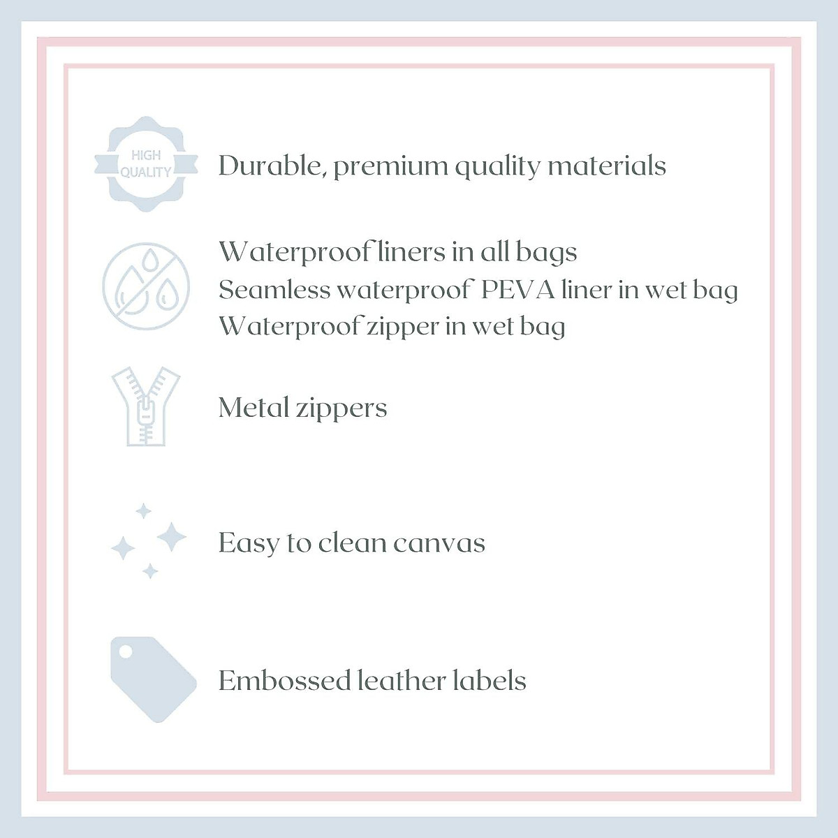 Diaper Bag Organizing Pouches (Set of 4) - Rainbow Diaper Bag Organizer Pouches - Baby Diaper Clutch Bag, Wet Bag, Mama Bag, Snacks Diaper Bag Insert - Waterproof Lining - Diaper Bag Organizer Insert