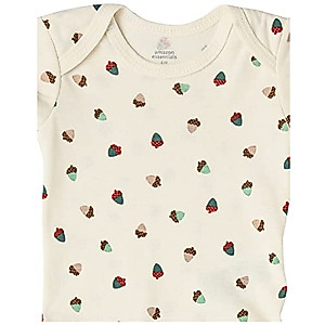 Amazon Essentials Unisex Babies' Short-Sleeve Bodysuits, Pack of 6, Ivory Forest, 24 Months