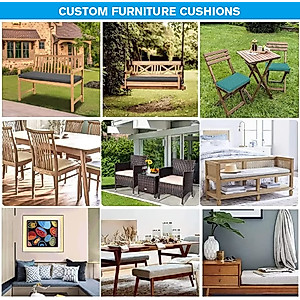 ROMTZD Customize Bench Cushion, Chair Pad Cushions for Bay Window Patio Furniture Long Stool Cushion, Piping Structure Design, Personalization (Custom Size (with Piping), Black)