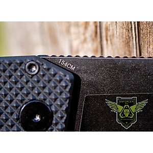 Off-Grid Knives - Enforcer XL Folding Knife w. 154CM Blade Steel, Tungsten Carbide Tip, Ceramic Bearings, Grippy G10, Oversized Handle, Deep Pocket Carry, Left & Right Hand