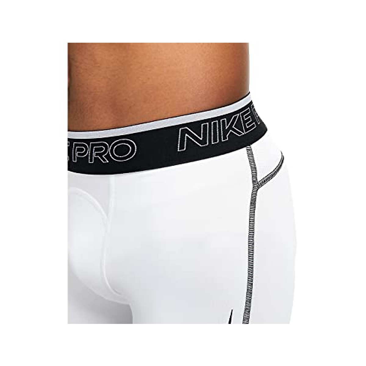 Nike Pro Dri-FIT Men's Shorts (as1, Alpha, l, Regular, Regular, White/Black, Large)