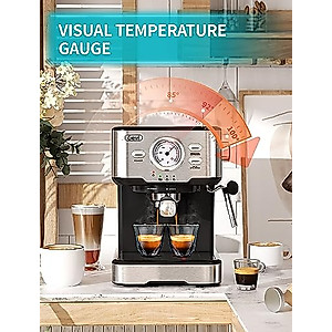 Gevi Espresso Machine, Espresso Maker with Milk Frother Steam Wand, Compact Espresso Super Automatic Espresso Machines for home with 34oz Removable Water Tank for Cappuccino, Latte