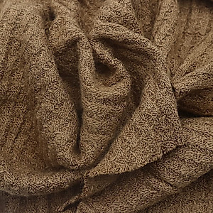 Camel Waffle Rayon Spandex Open Knit Fabric by The Yard