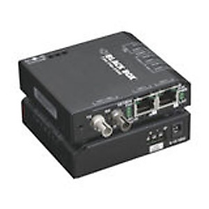 BLACK BOX CORPORATION LBH100A-H-ST / Hardened Media Converter Switch /2 x RJ-45 , 1 x ST Duplex - 10/100Base-TX, 100Base-X - External, Rack-mountable