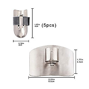6Pcs 2 Kinds Stainless Steel Finger Guard for Cutting Vegetables Fruit, Finger Protector for Safe, Cutting Protector Avoid Hurting When Slicing Dicing, Kitchen Safe Tool