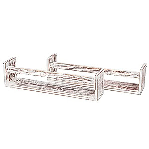Mind Reader Floating Spice Shelves, Rustic Farmhouse Pantry Organizer, Easy Install, Storage Display for Condiments, Snacks, Appetizers, Set of 2, Torched Wood, Brown
