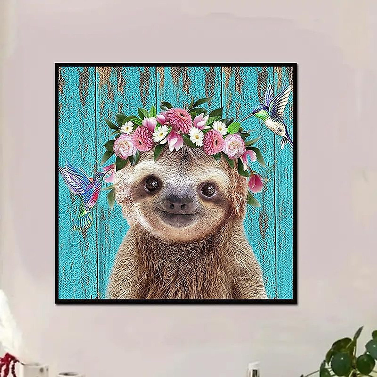 JFYHAB Sloth Diamond Painting Kits for Adults, Full Drill Sloth Diamond Art for Beginners, Round 5D Dragon Paint with Diamonds Pictures Gem Art Painting Kits DIY Adult Crafts Kits 12x12inch