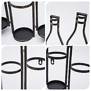 Gdrasuya10 Wall Wine Rack, 5 Bottles Wall-Mounted Wine Racks Wine Holder for Kitchen, Dining Room, Bar, LxWxH: 23.2x3.5x19.6inch, Bronze