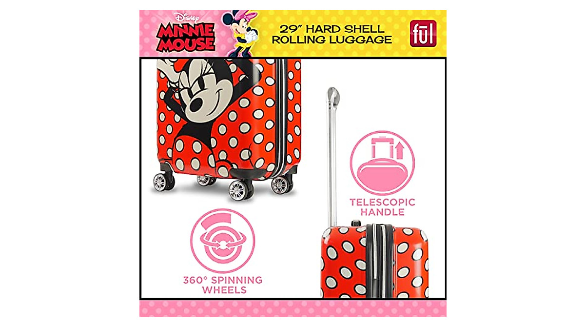 FUL Minnie Mouse 29" Rolling Luggage - Polka Dot Design