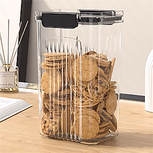 Food Storage Containers Set with Lids BPA Free Plastic Dry Food for Kitchen Pantry Plastic Leak-proof for Organizing Flour Sugar Rice Cereal Spaghetti Baking Supplies Easy Pouring Lid